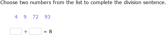 IXL | Division facts up to 10: select the missing numbers | 3rd grade math