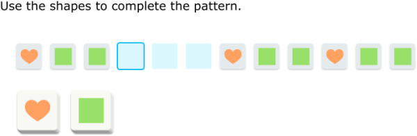 IXL | Complete a pattern | 1st grade math