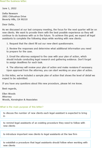 IXL | Read business letters and notices | 10th grade language arts