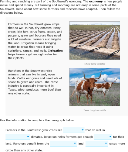 IXL | Region profile: the Southwest | 4th grade social studies