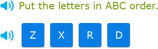 IXL | Put the letters in ABC order | 1st grade language arts