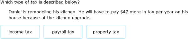 IXL | Identify types of taxes | 8th grade math