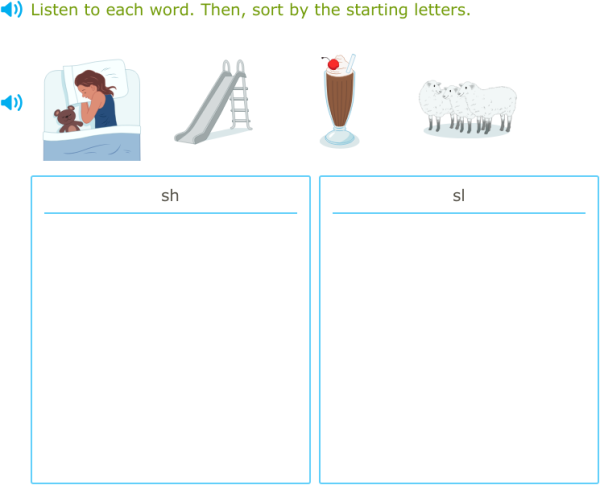 IXL | Sort by initial consonant blend or digraph | 1st grade language arts