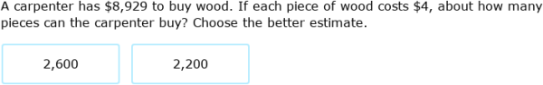 IXL | Estimate quotients: word problems | 5th grade math