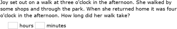 IXL | Find the elapsed time to the hour: word problems | 1st grade math