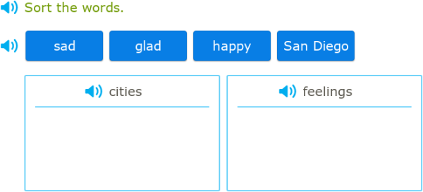 IXL | Sort words into categories | 1st grade language arts