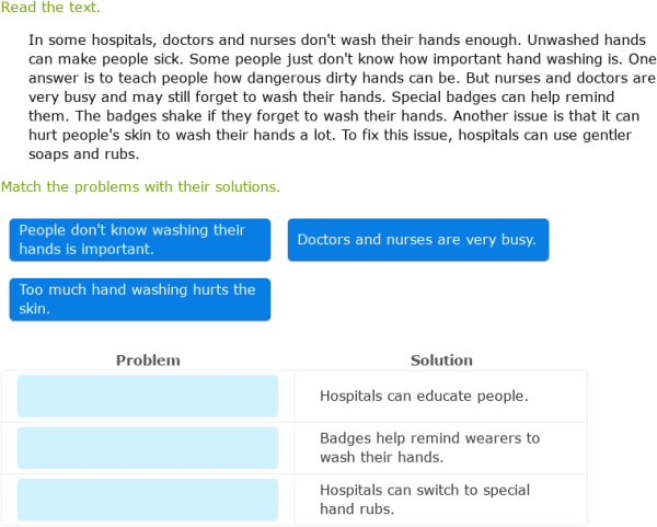 IXL | Match problems with their solutions | 3rd grade language arts