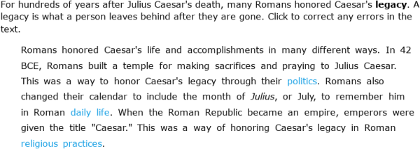 IXL | Caesar and the end of the Roman Republic | 8th grade social studies