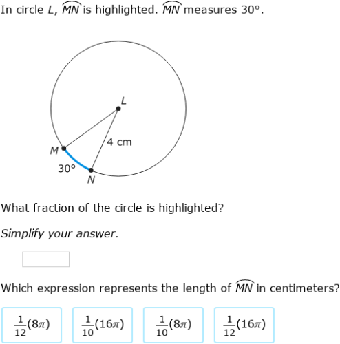 IXL - Understand arc length (Geometry practice)
