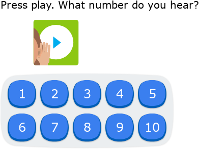 IXL | Choose the number that you hear - up to 10 | Pre-K math