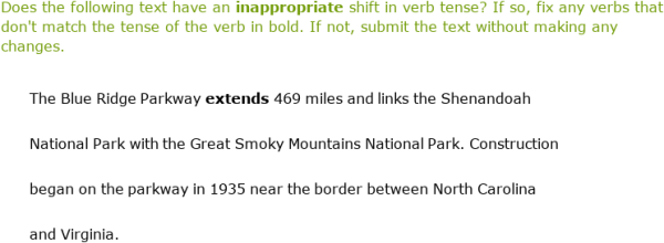 IXL | Identify and correct inappropriate shifts in verb tense | 10th ...