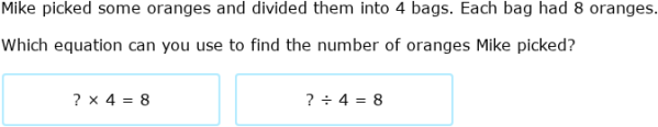 IXL | Write equations to represent word problems | 3rd grade math