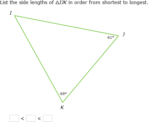 IXL | Relationship between sides and angles in a triangle | 8th grade math