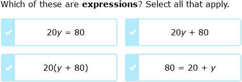 IXL | Identify expressions and equations | 6th grade math