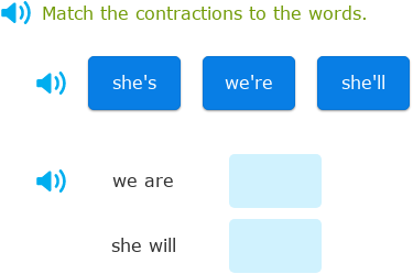 IXL | Match the contractions | 2nd grade language arts