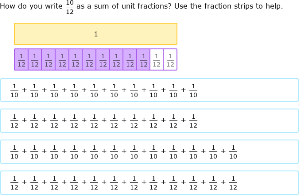IXL | Write fractions as sums of unit fractions using models | 3rd ...