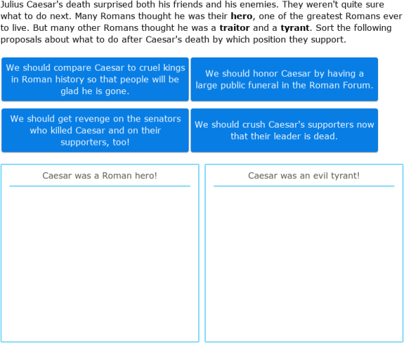 IXL | Caesar and the end of the Roman Republic | 6th grade social studies