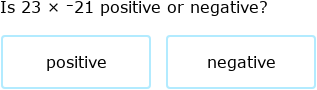 IXL | Multiply integers: find the sign | 5th grade math