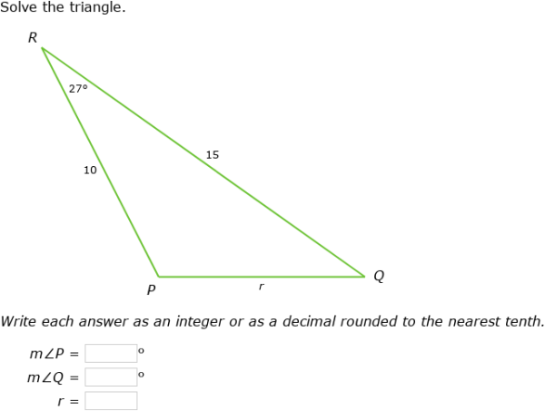 IXL - Solve a triangle (Algebra 2 practice)