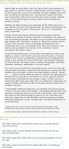 IXL | Analyze passages from Night: Part 1 | 8th grade language arts