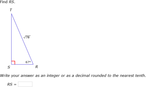 IXL - Trigonometric ratios: find a side length (Geometry practice)