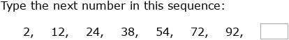 IXL - Complete an increasing number sequence (Algebra 1 practice)
