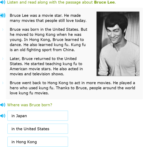 IXL | Read along about famous people | Kindergarten language arts