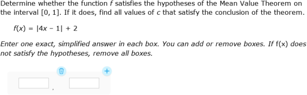 IXL - Mean Value Theorem (Calculus practice)