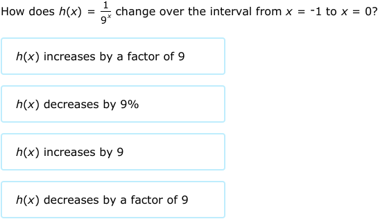 IXL - Exponential functions over unit intervals (Algebra 1 practice)