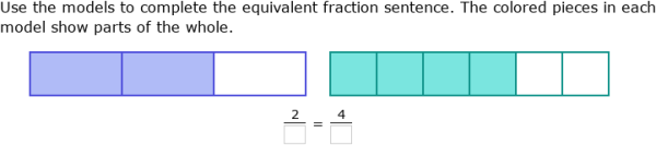 IXL | Find equivalent fractions using fraction bars | 4th grade math