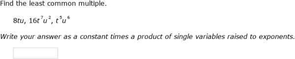 IXL - LCM of monomials (Algebra 1 practice)