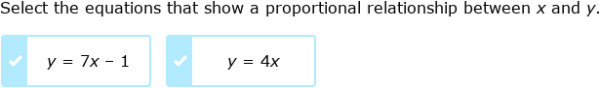 IXL | Identify proportional relationships from equations | 7th grade math