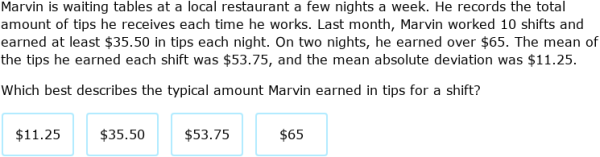 IXL | Interpret mean and mean absolute deviation | 8th grade math