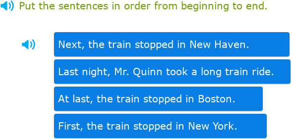IXL | Put the sentences in order | 1st grade language arts