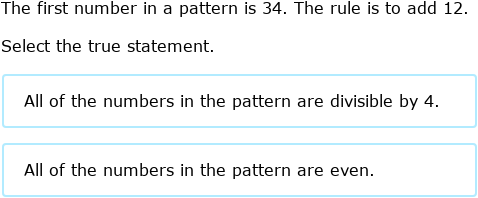 IXL | What is true about the addition pattern? | 3rd grade math