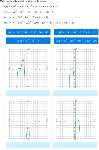 IXL - Match polynomials and graphs using zeros: degrees 3 and 4 ...