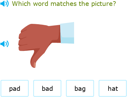 IXL | Choose the short a word that matches the picture | Kindergarten ...