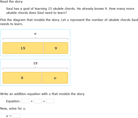 IXL | Write and solve addition and subtraction equations using diagrams ...