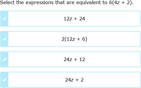 IXL | Identify equivalent linear expressions II | 7th grade math