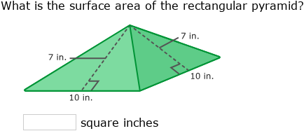 IXL | Surface area of rectangular pyramids: whole numbers only | 6th ...