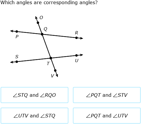 IXL - Transversals: name corresponding angles (Geometry practice)