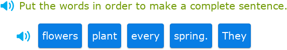 IXL | Unscramble the words to make a complete sentence | 1st grade ...