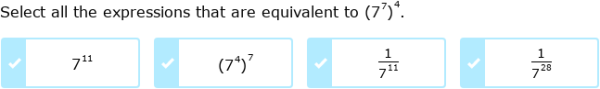 IXL | Identify equivalent expressions involving whole-number exponents ...