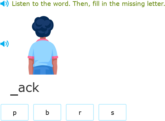 IXL | Complete the short a word | 1st grade language arts