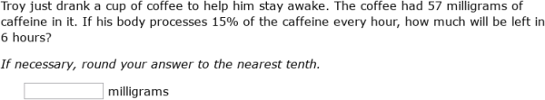IXL - Exponential decay: word problems (Algebra 1 practice)