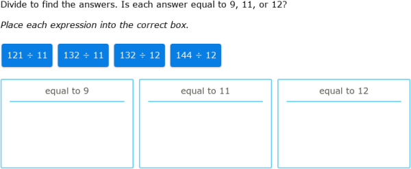 IXL | Division facts for 11 and 12: sorting | 3rd grade math