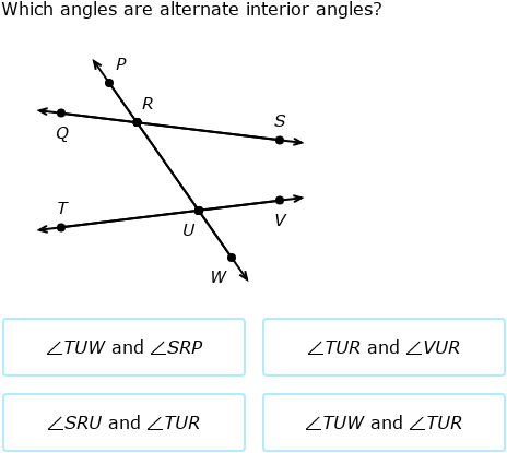 IXL - Transversals: name angle pairs (Geometry practice)