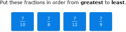 IXL | Order fractions with like numerators | 4th grade math