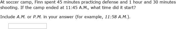 IXL | Find start times | 2nd grade math