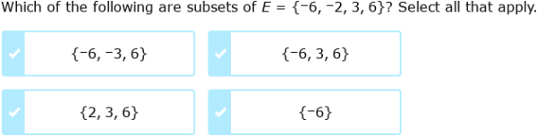 IXL - Sets and subsets (Algebra 1 practice)